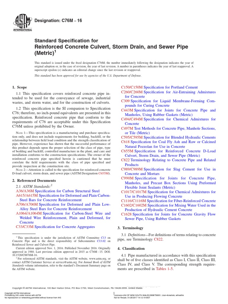 Astm C76M-16 | Download Free PDF | Concrete | Cement
