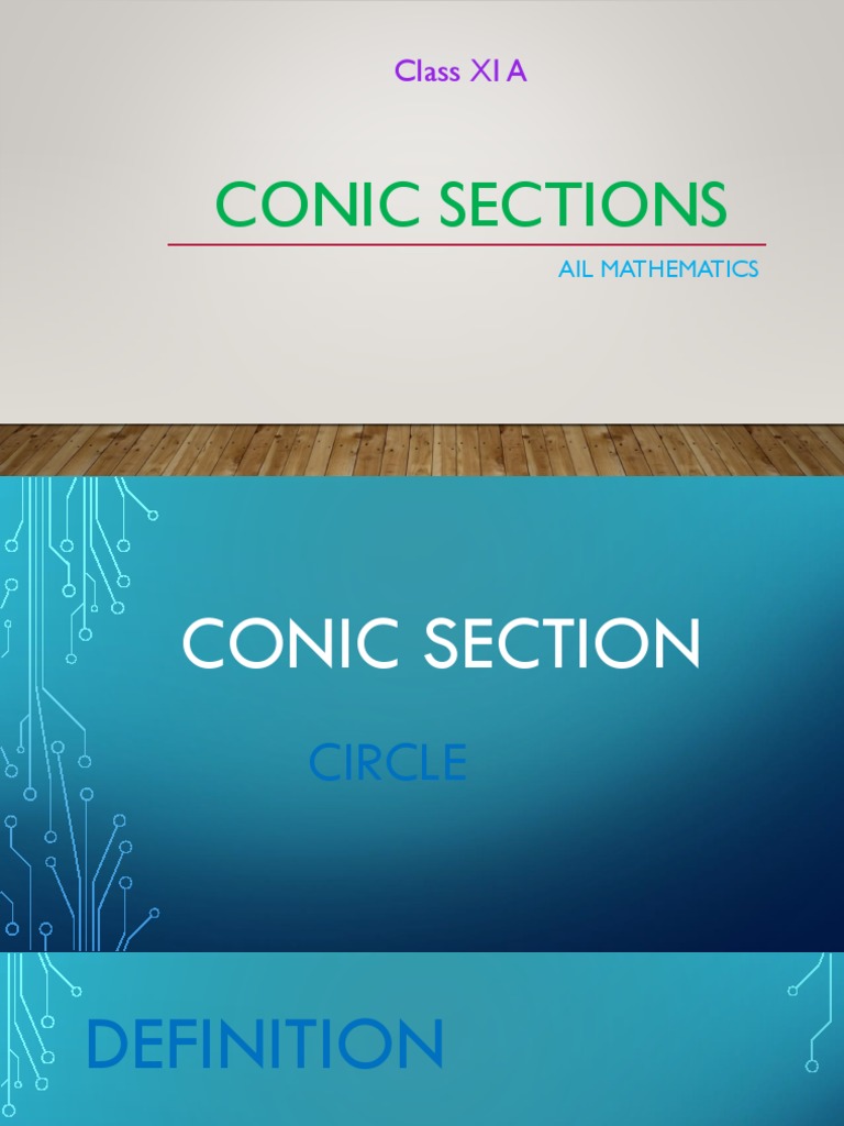 Conic Sections: Class XI A | PDF | Ellipse | Circle