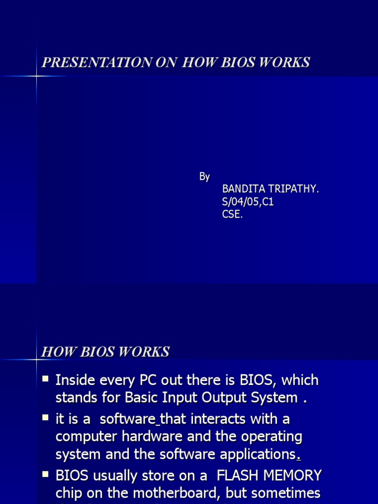 Presentation On How Bios Works | PDF | Bios | Booting