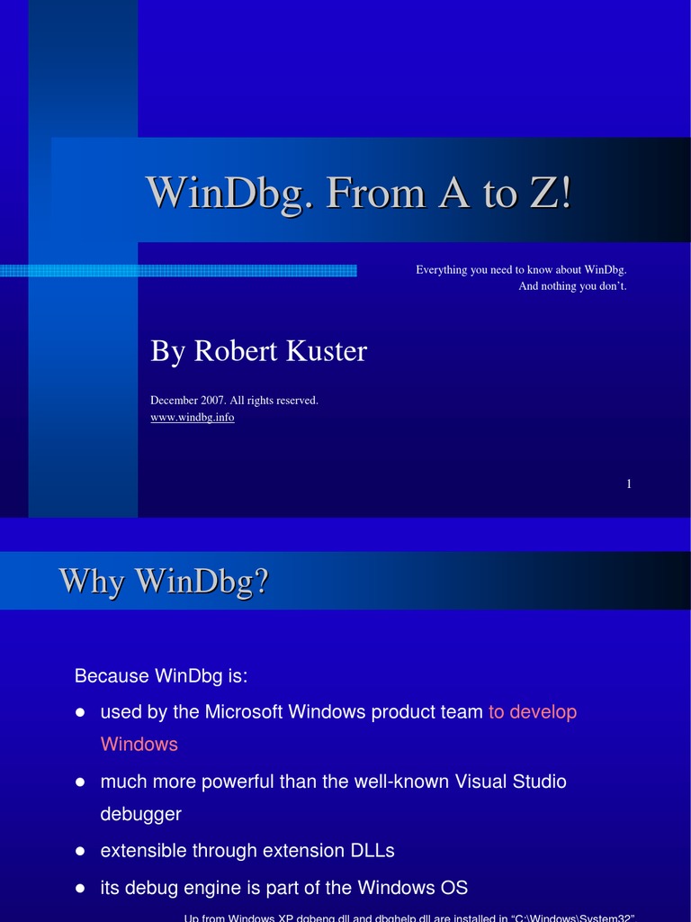 WinDbg A To Z Color | PDF | Computer Data | Software