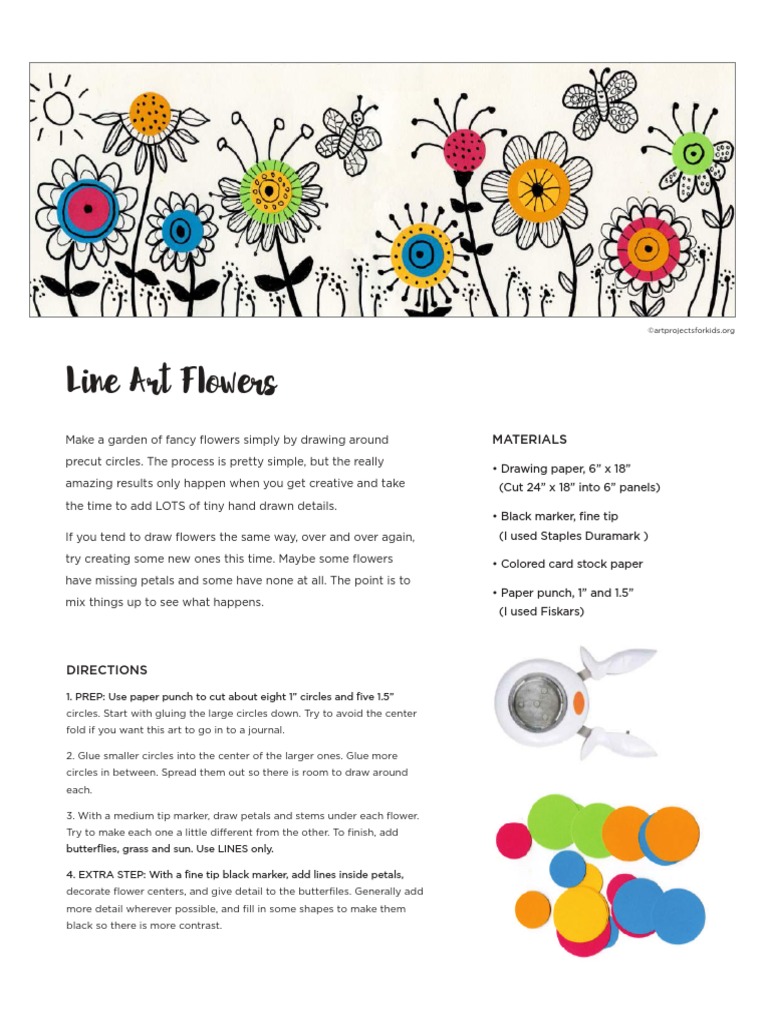 Line Art Flowers | PDF | Butterfly | Flowers