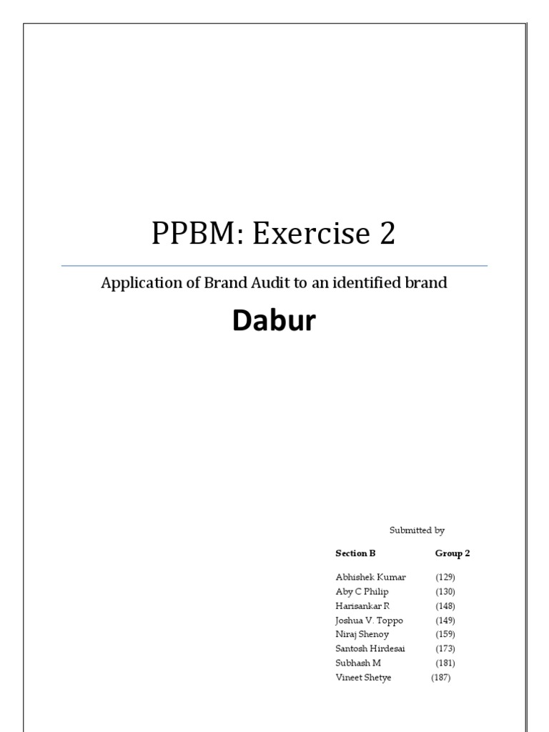 PPBM: Exercise 2: Dabur | PDF | Brand | Consumer Behaviour