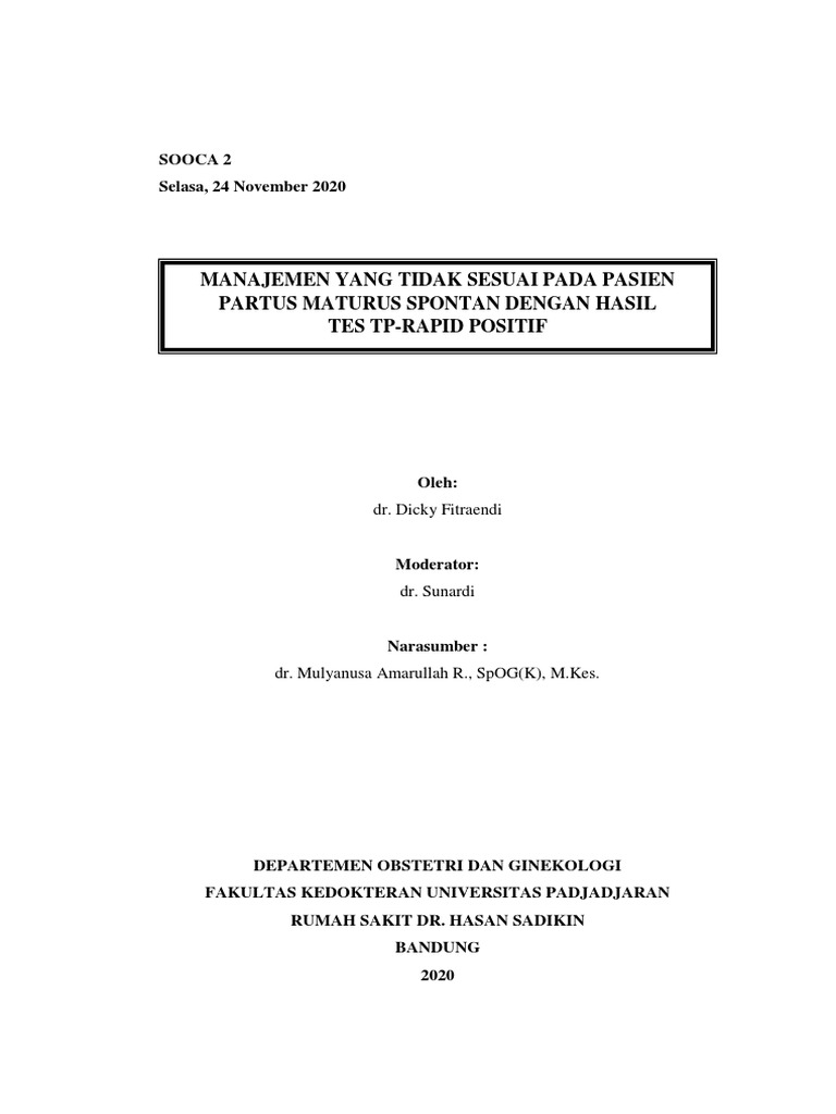 SOOCA 2 DR Dicky Fitraendi-Infeksi Sifilis | PDF