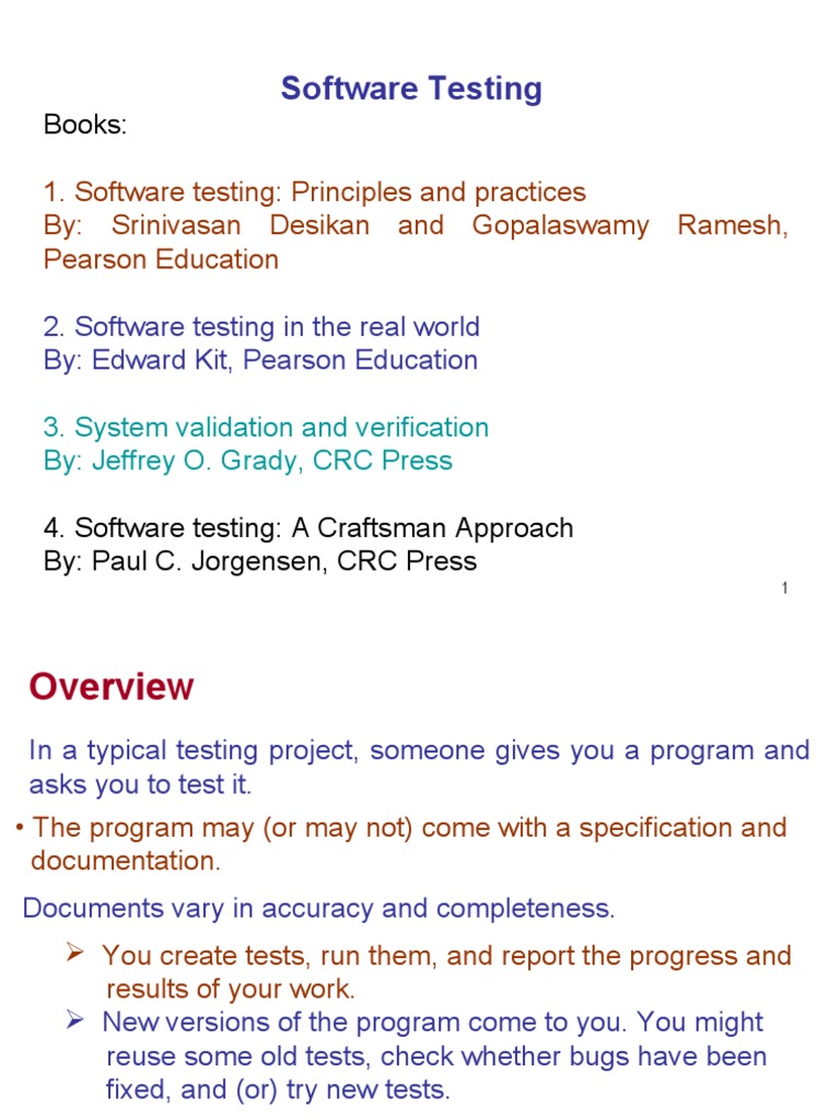 Software Testing Books Pdf Software Testing Software Bug
