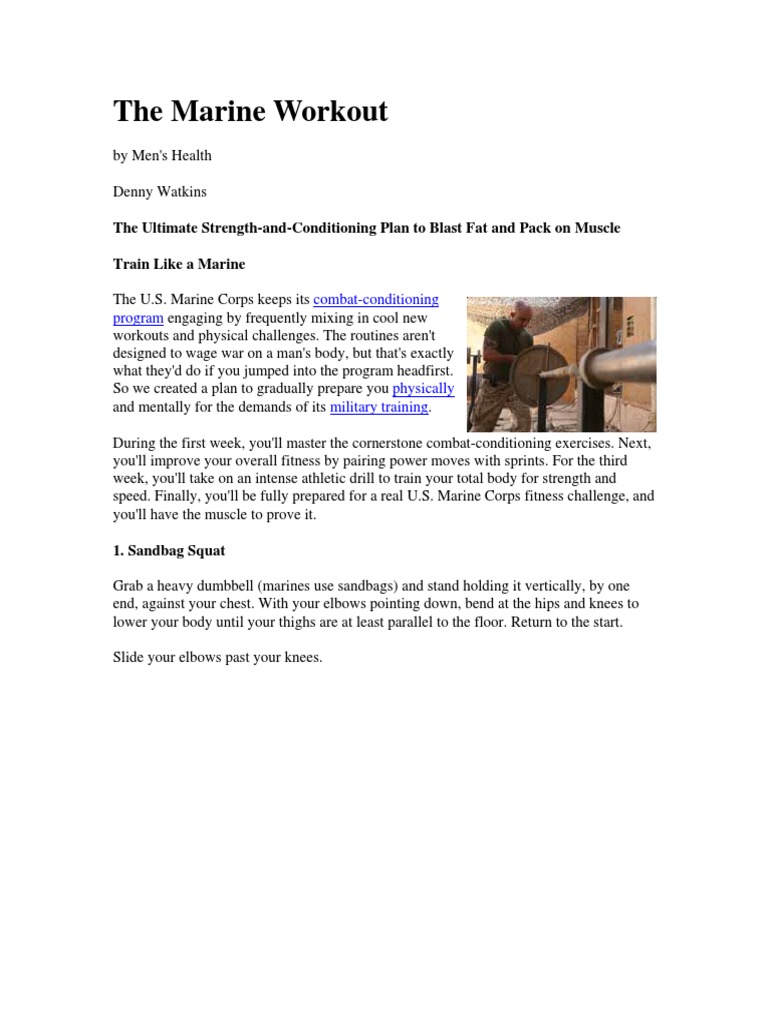 The Marine Workout | PDF | Physical Exercise | Recreation