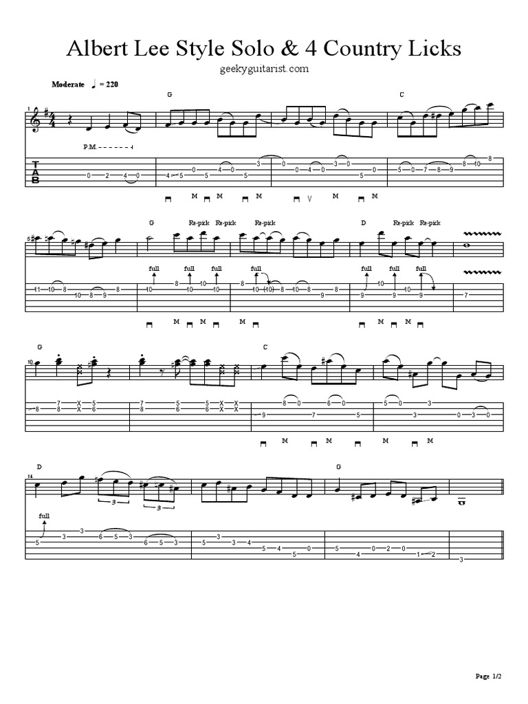 Albert Lee Country Guitar Licks | PDF