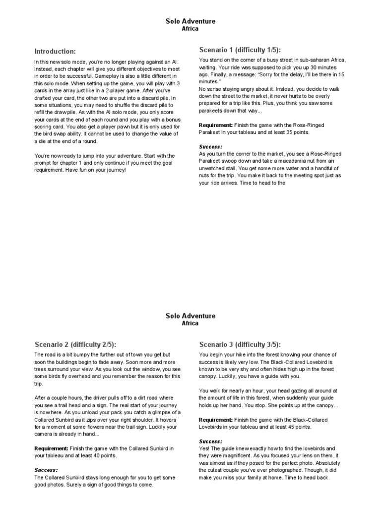 Scenario 1 (Difficulty 1/5) :: Solo Adventure | PDF