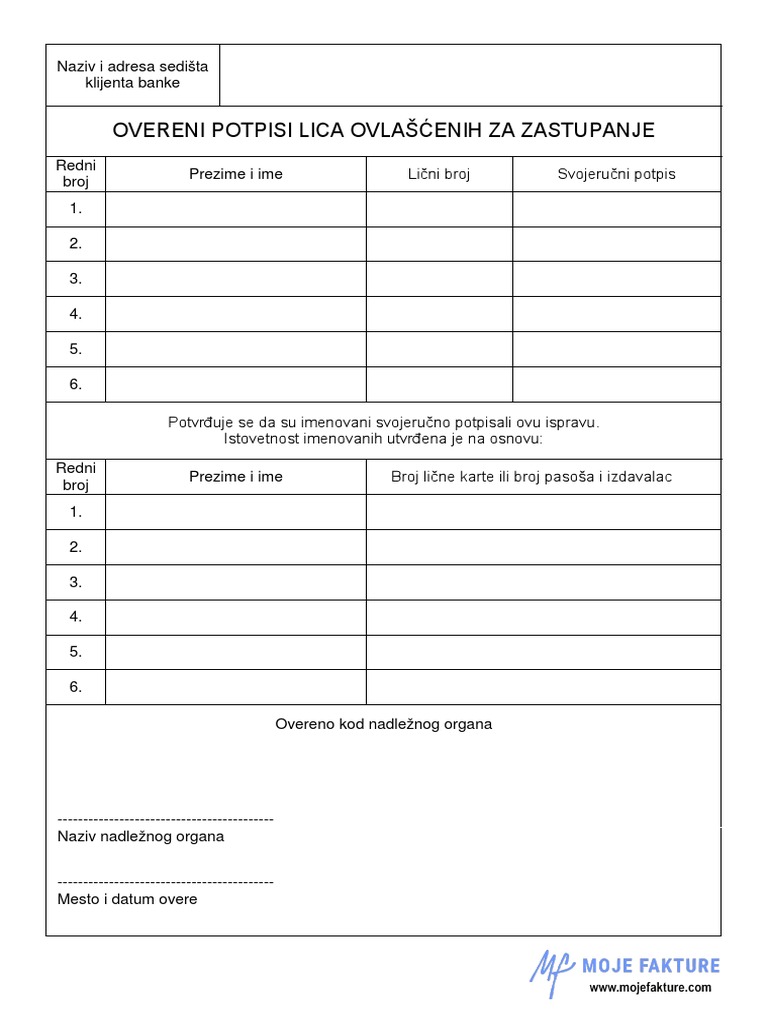 OP Obrazac Moje Fakture | PDF