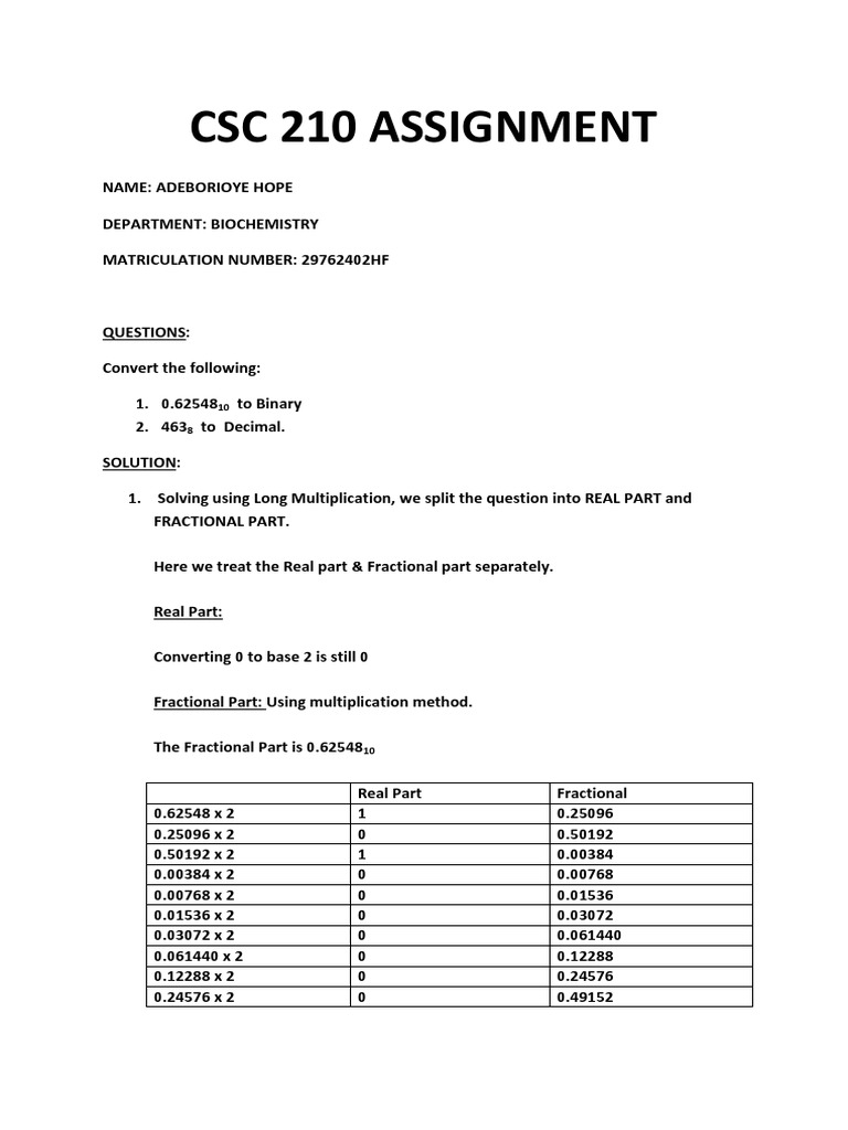 CSC 210 Assignment Adeboroiye Hope | PDF