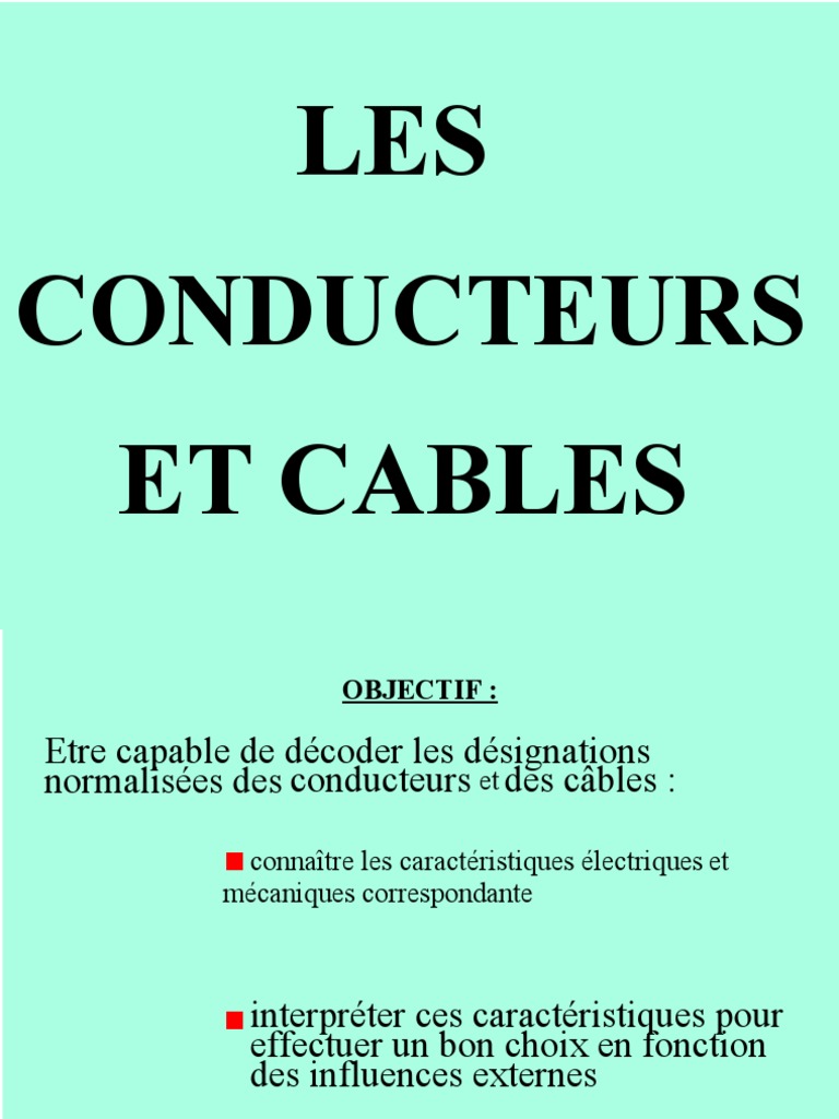 Cours Conducteurs Et Cables | PDF | Chimie | Électricité