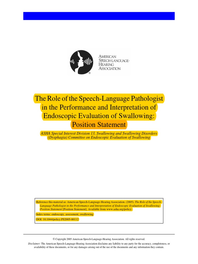 2005 The Role of SLP Position | PDF | Pathology | Endoscopy