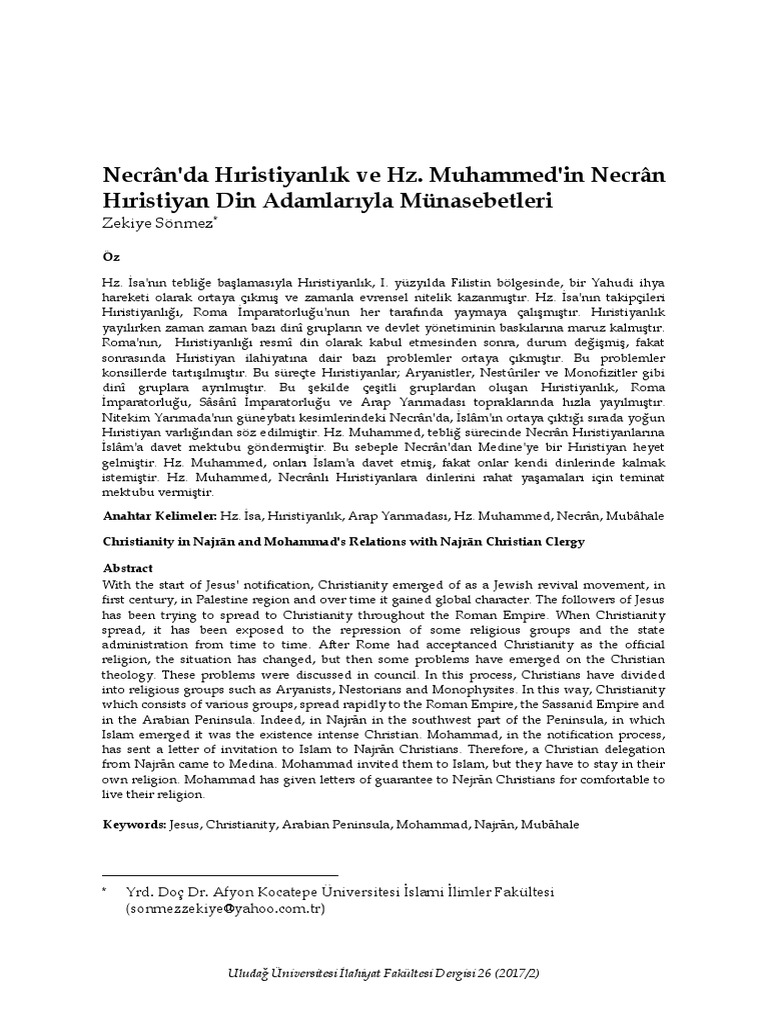 Necr - N'da H - Ristiyanl - K Ve Hz. Muhammed'in Necr - N H - Ristiyan Din Adamlar - Yla M ...
