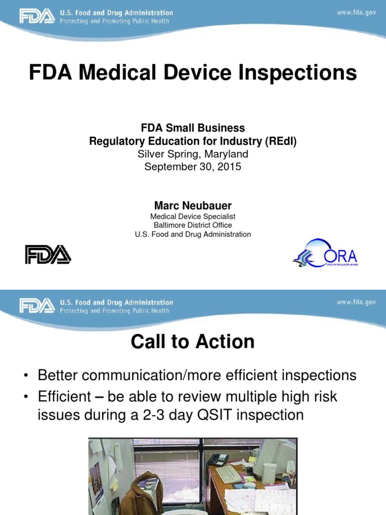 Fda Medical Device Inspections: Fda Small Business Regulatory Education ...