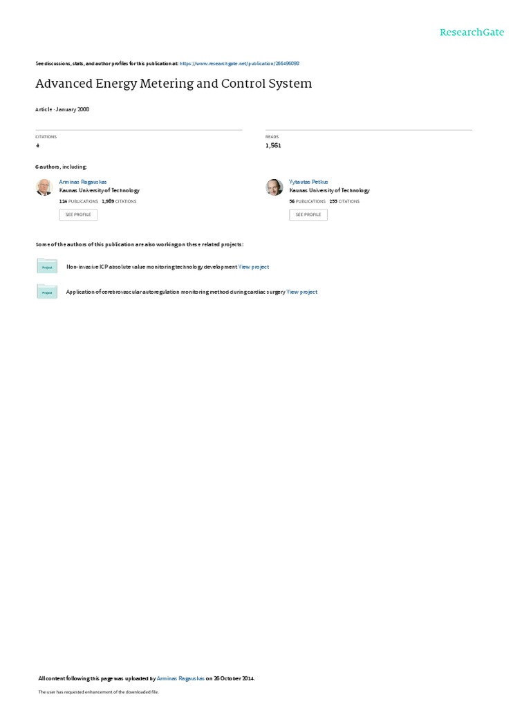 Advanced Energy Metering and Control System | PDF | Flow Measurement ...