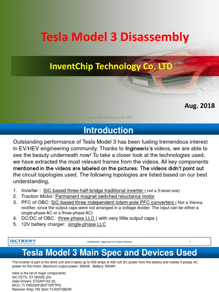 Tesla Rear Drive Unit | PDF | Power Inverter | Electric Motor