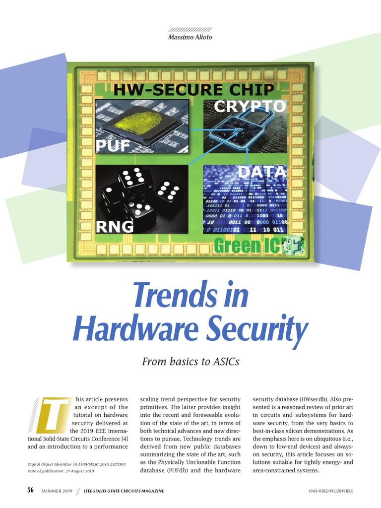 Trends in Hardware Security: From Basics To Asics | PDF | Key (Cryptography) | Cryptography