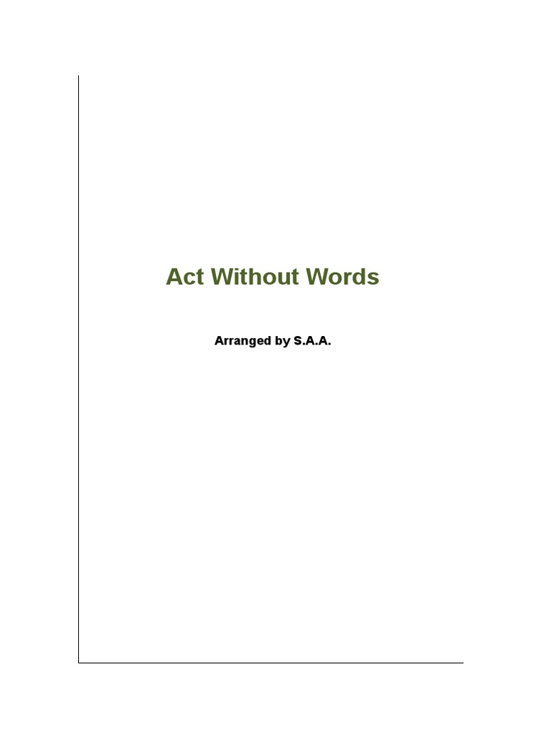 Act Without Words | PDF
