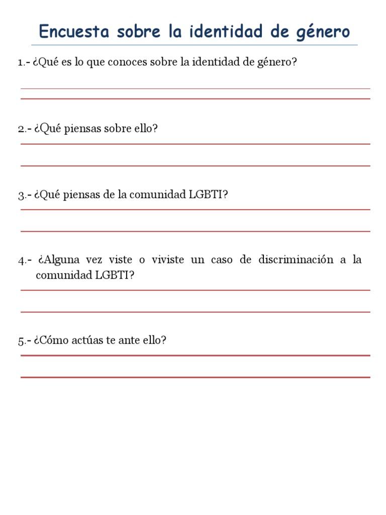 Encuesta Sobre La Identidad de Género | PDF | Ciencias sociales