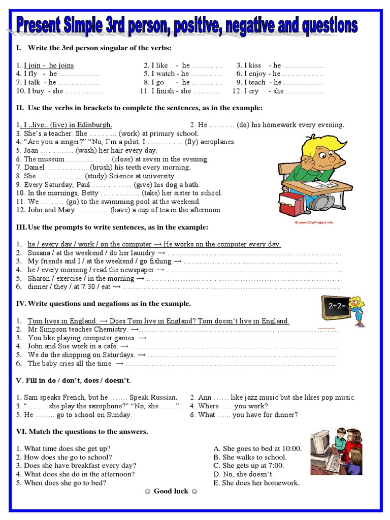 Excercises - Simple Present | PDF | Syntax | Language Mechanics