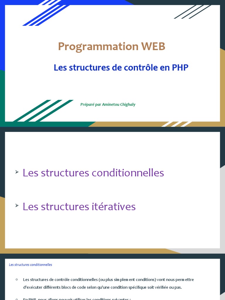 Chapitre 3les Structures de Controle en PHP | PDF | Structure de contrôle | PHP