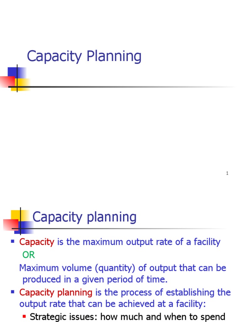 Capacity Planning | PDF | Output (Economics) | Employment