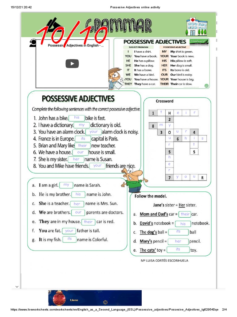 Possesive Adjectives 2 | PDF