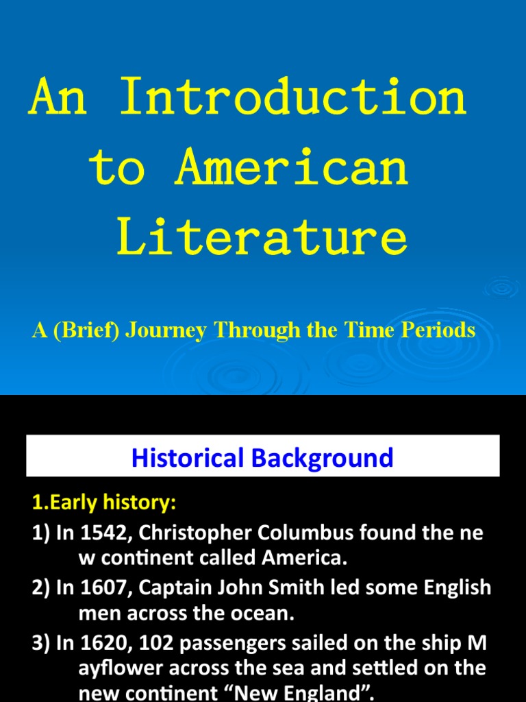 An Introduction To American Literature: A (Brief) Journey Through The ...
