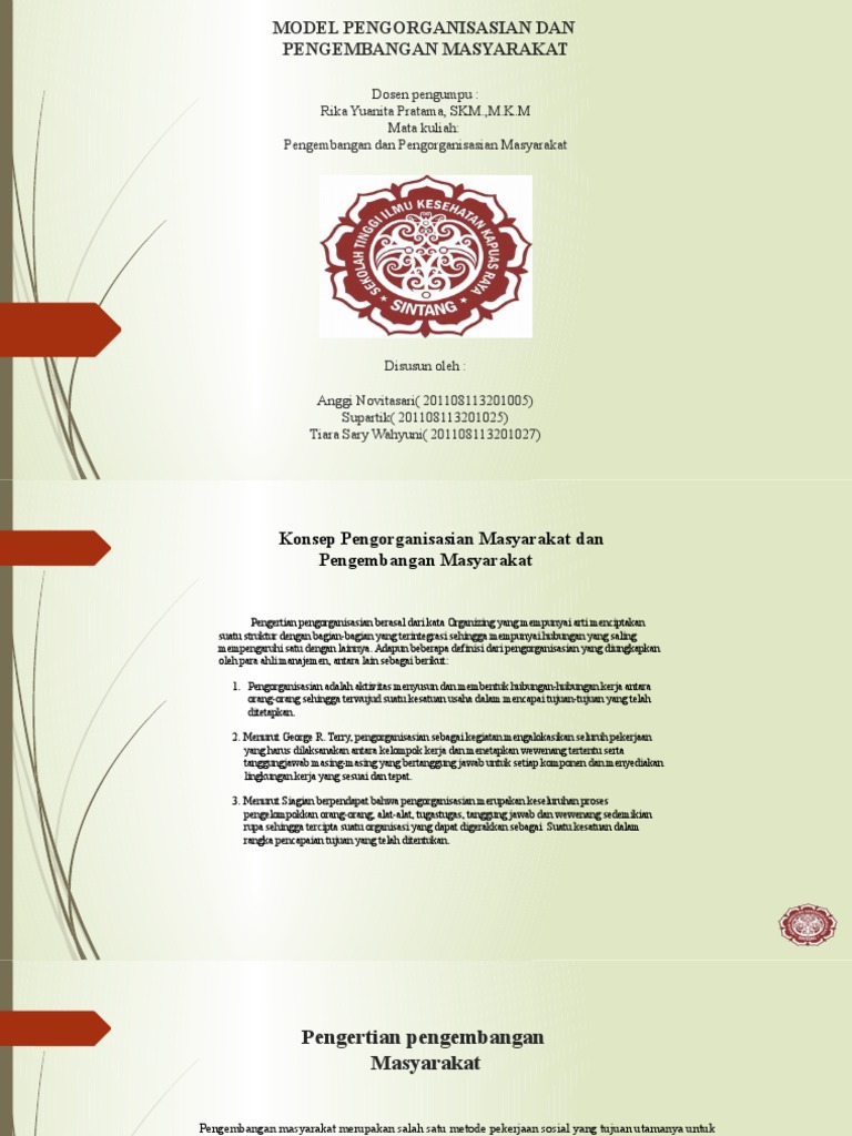 Model Pengorganisasian Dan Pengembangan Masyarakat | PDF