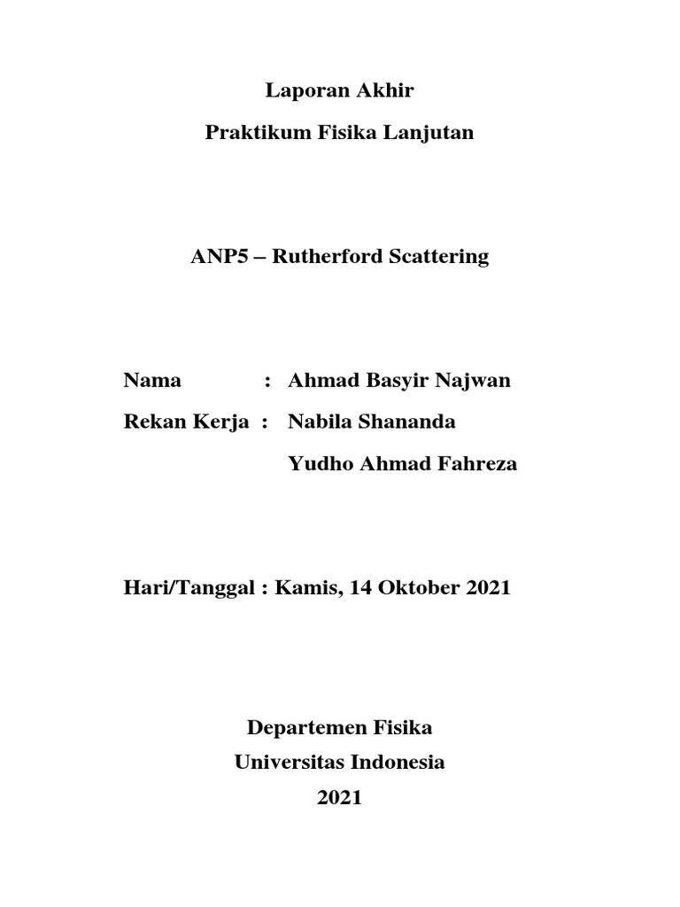 Analisis Hamburan Rutherford oleh Am 241 | PDF
