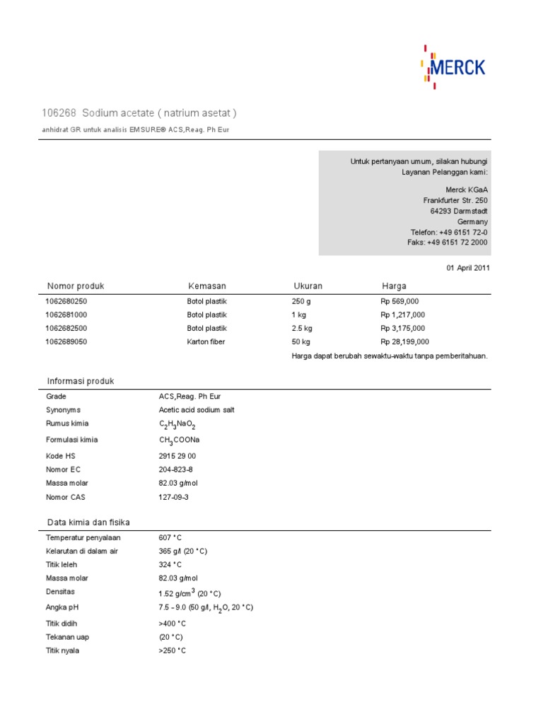 Natrium Asetat | PDF