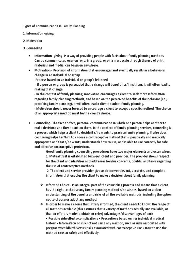 Family Planning GATHER APPROACH Counseling | PDF | Family Planning ...