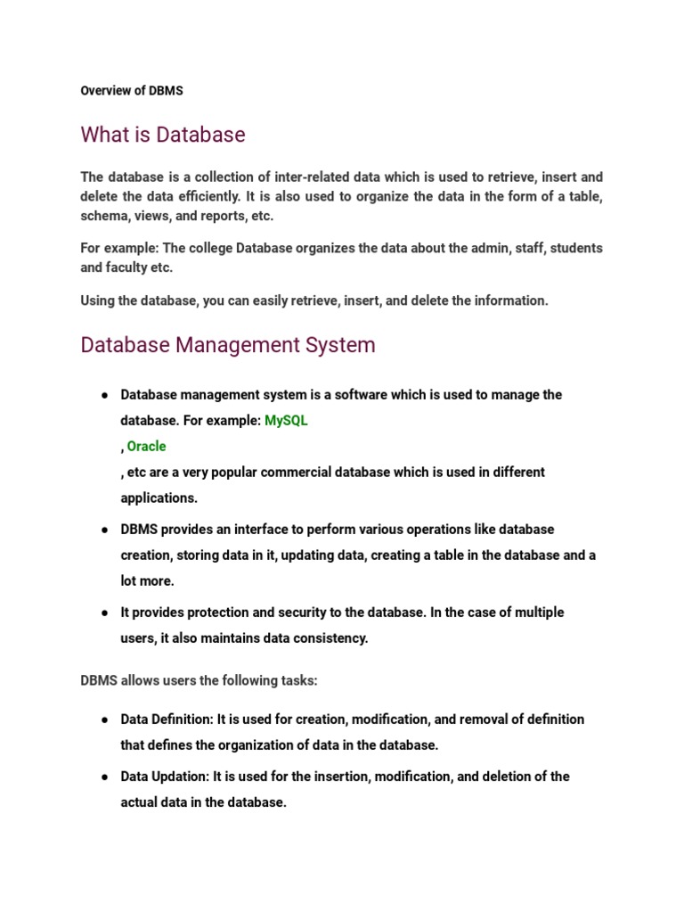 Dbms Chapter1 | PDF | Relational Database | Databases
