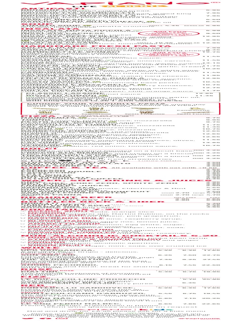 Vapiano Manchester Menu | PDF | Tomato Sauce | Pesto