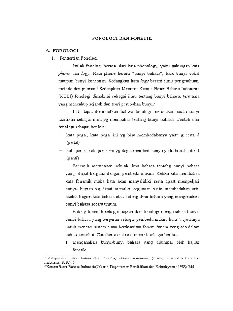 Fonologi Dan Fonetik | PDF