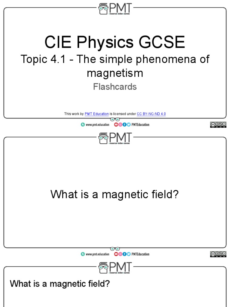 Flashcards - Topic 4.1 Magnetism - CAIE Physics IGCSE | PDF