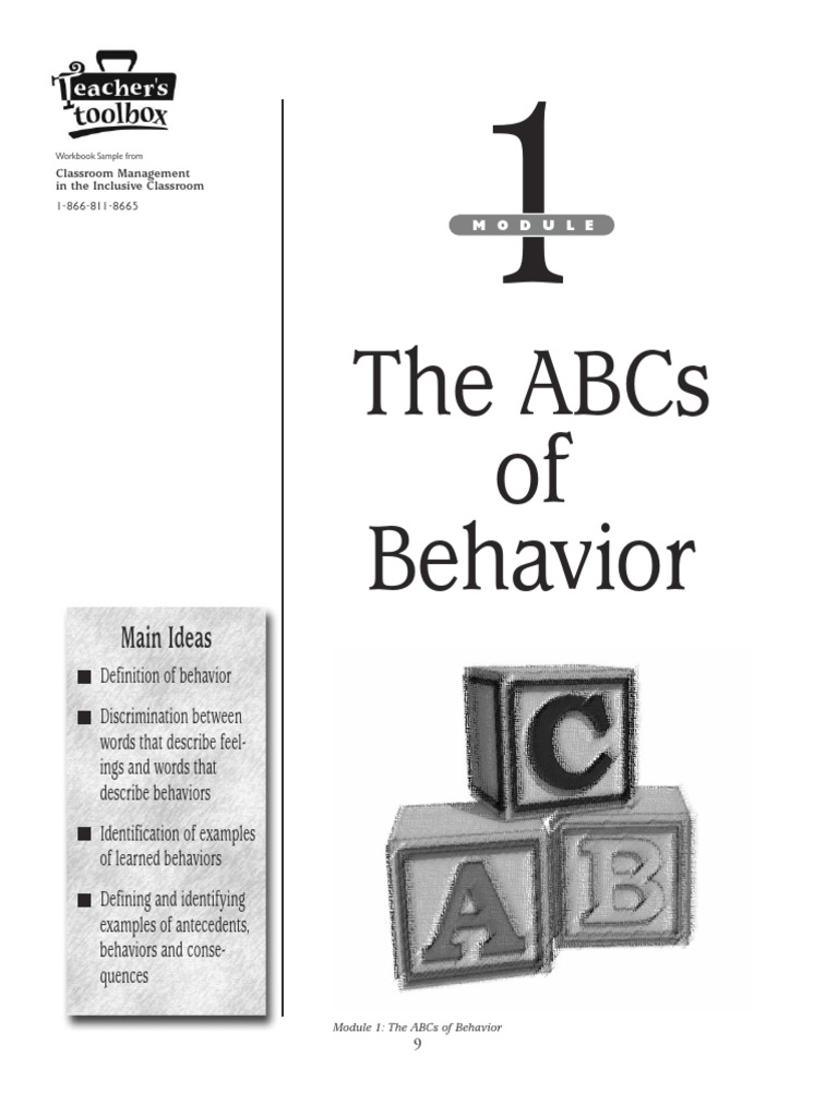 The Abcs of Behavior: Main Ideas | PDF | Classroom Management | Behavior