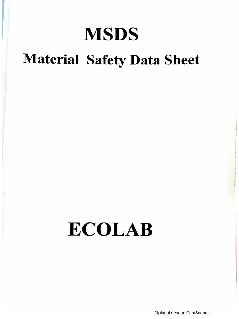 MSDS Ecolab | PDF