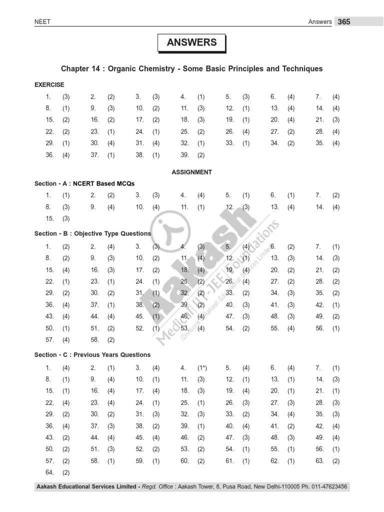 Comprehensive Review of Organic Chemistry Concepts with Detailed Answer ...