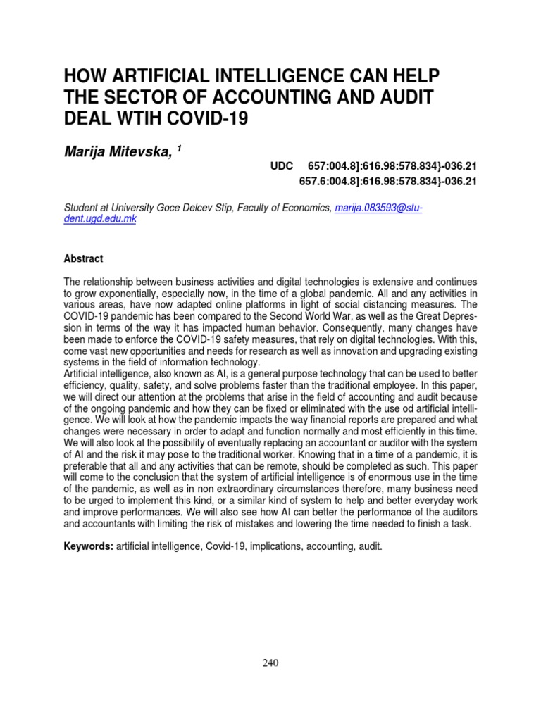How Artificial Intelligence Can Help The Sector of Accounting and Audit ...