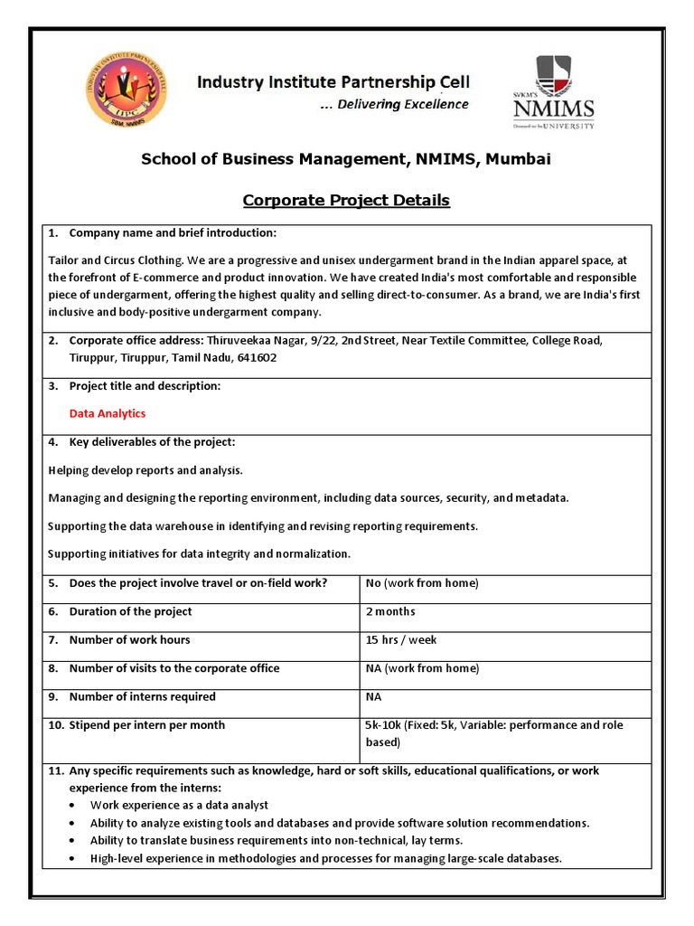 JD - Data Analyst Intern | PDF | Data | Data Analysis JD - Data Analyst Intern | PDF | Data | Data Analysis