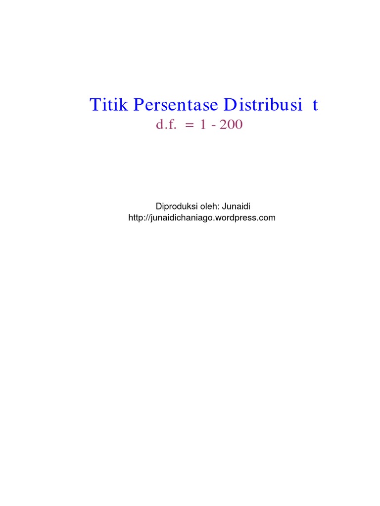 Tabel T | PDF