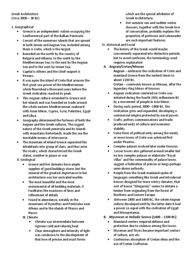 Greek Architecture | PDF | Column | Crete