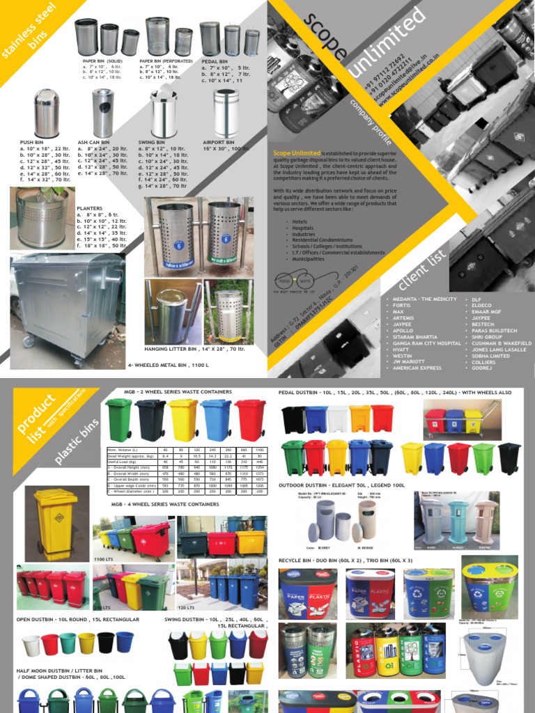 Outdoor Wheeled Dustbins | PDF | Waste Management | Public Services