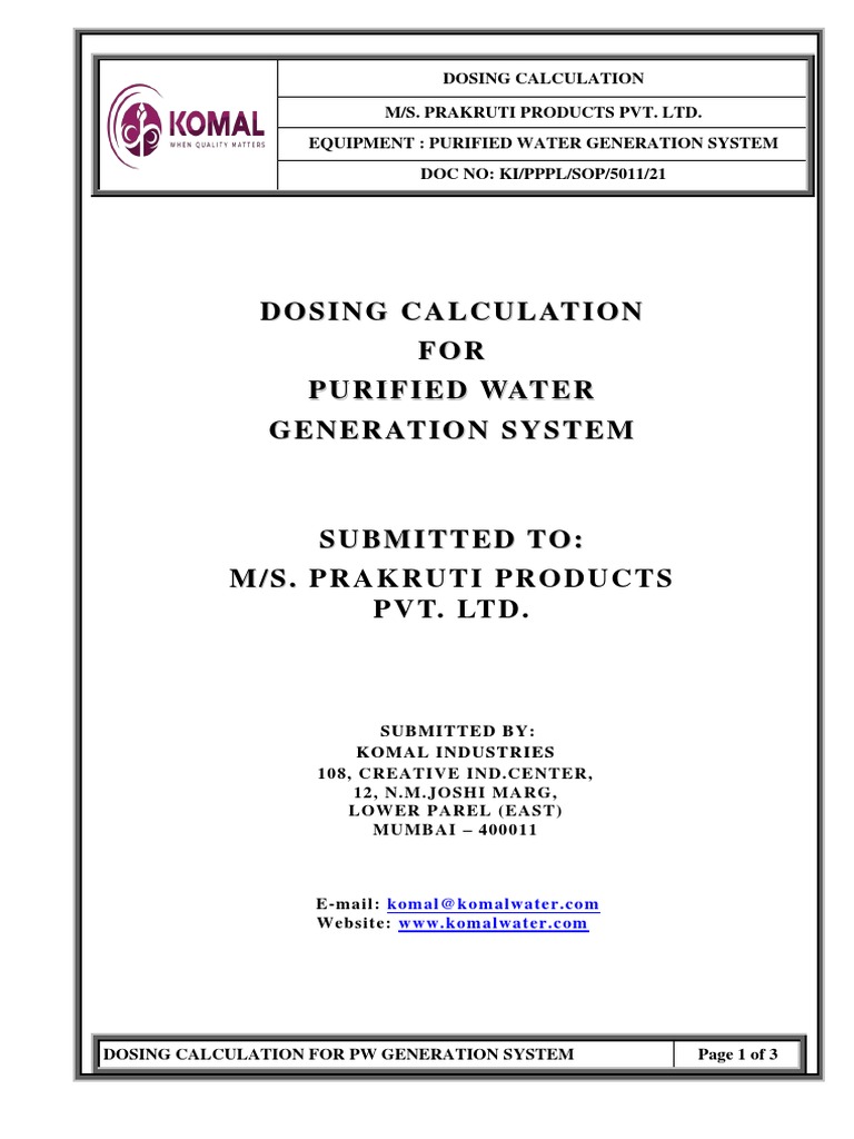 Sop For Dosing Calculation Pdf Pharmacology Drugs