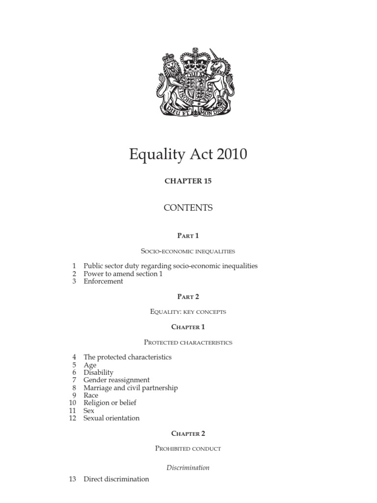 Equality Act 2010 | PDF | Discrimination | Equal Opportunity