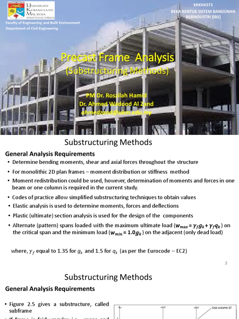 5 - Precast Frame Analysis - Substructuring Methods | PDF | Beam ...