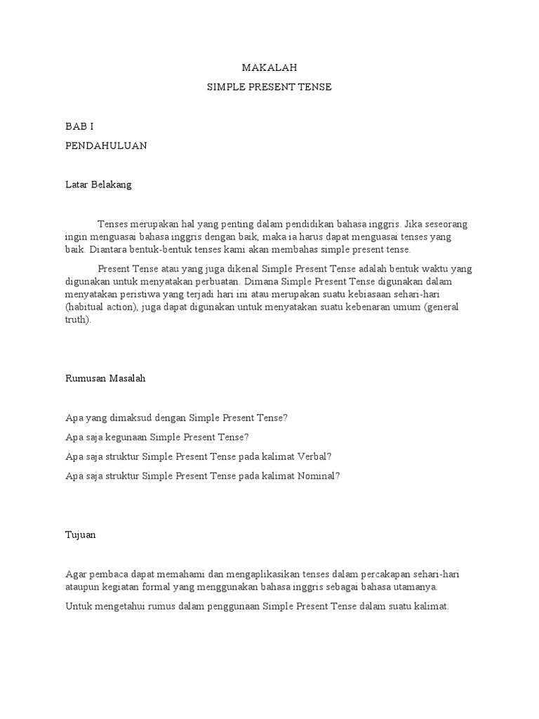 Makalah Simple Present Tense | PDF