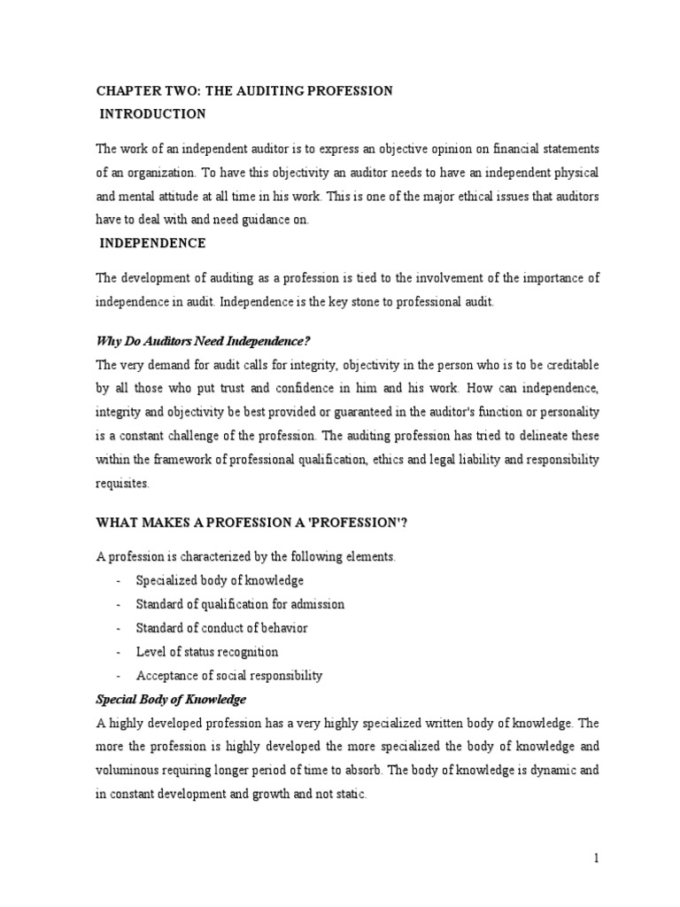 Chapter Two: The Auditing Profession | PDF | Audit | Financial Audit
