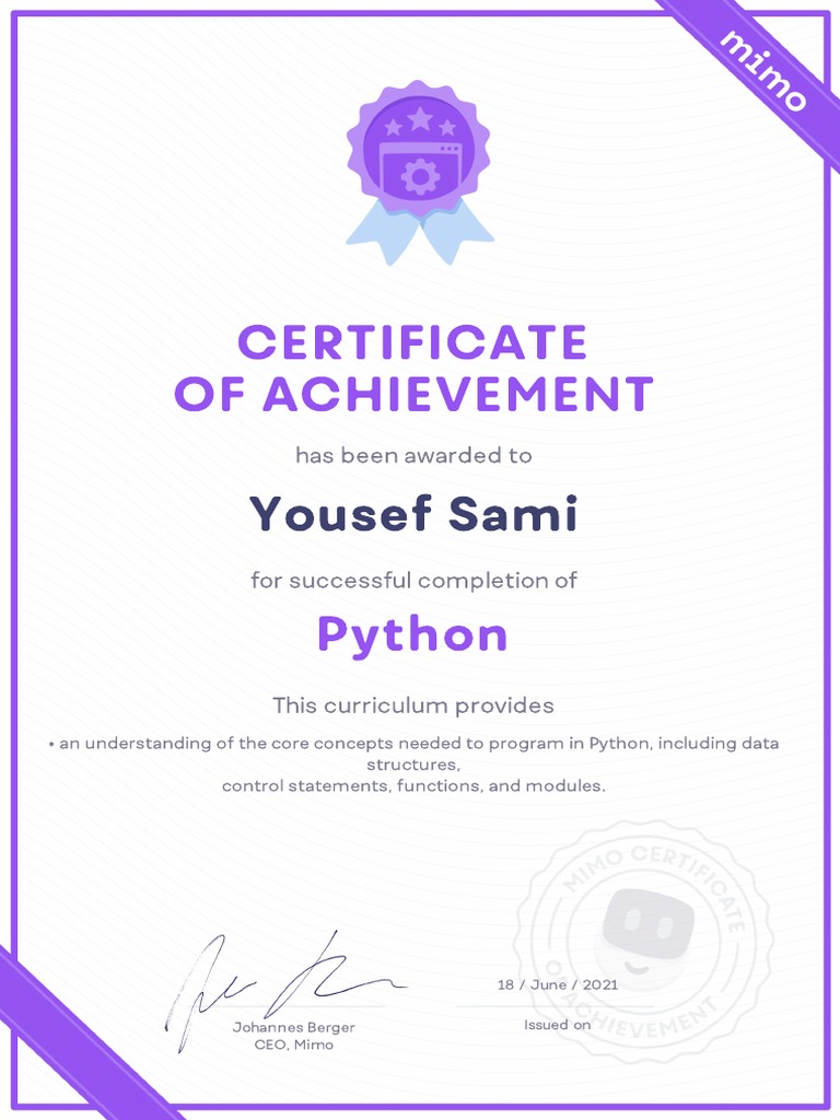 Mimo Certificates 125 | PDF