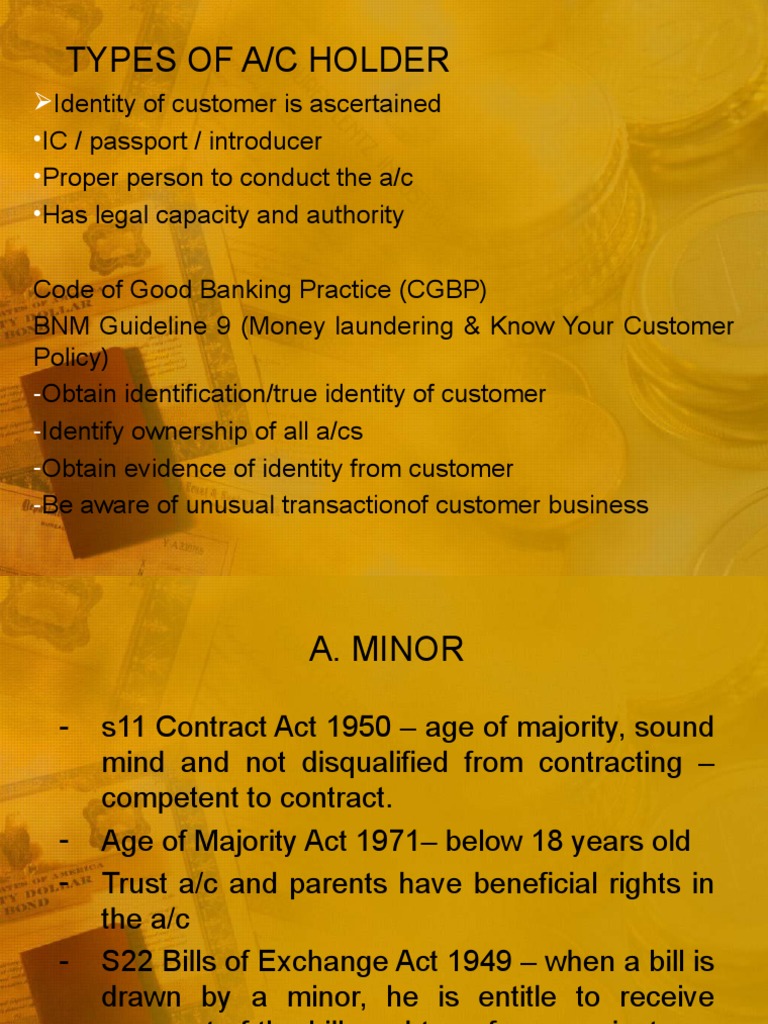 LEGAL DEFINITION OF ACCOUNT HOLDER Technical Specifications & Analysis